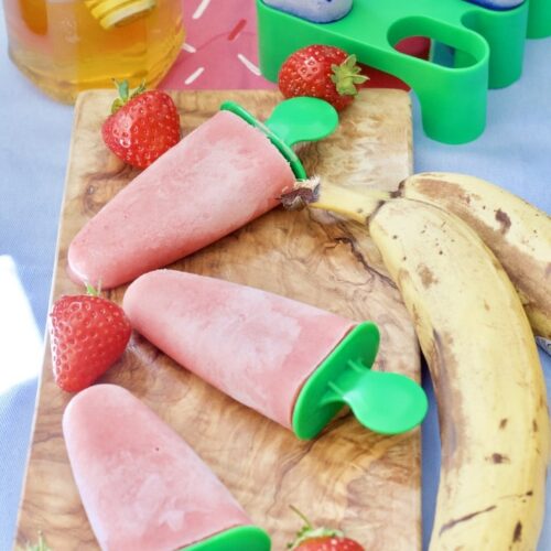 Strawberry & Banana Ice Lollies (Popsicles) - Jo's Kitchen Larder