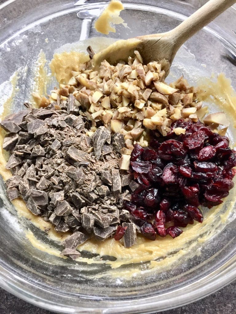 Dark Chocolate Cranberry Chestnut Cookies - Jo's Kitchen Larder