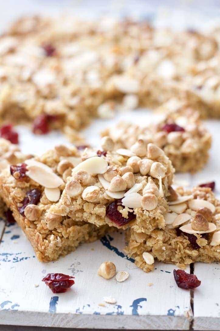 Chewy Cranberry Flapjacks (Granola Bars) - Jo's Kitchen Larder