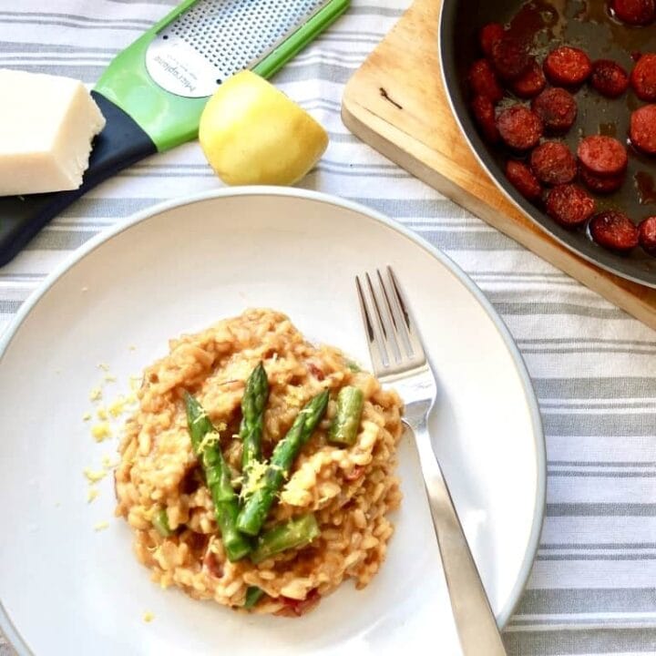 Sun-Dried Tomato Risotto with Asparagus - Jo's Kitchen Larder