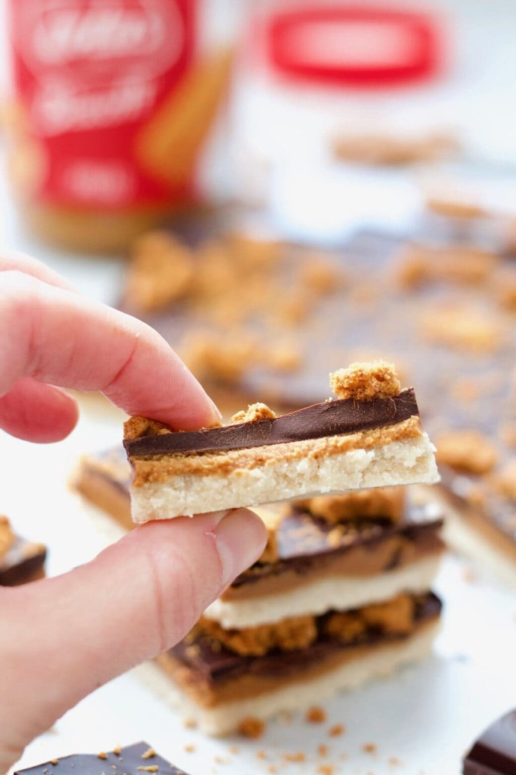 Biscoff Millionaire's Shortbread (No-Bake, Vegan) - Jo's Kitchen Larder