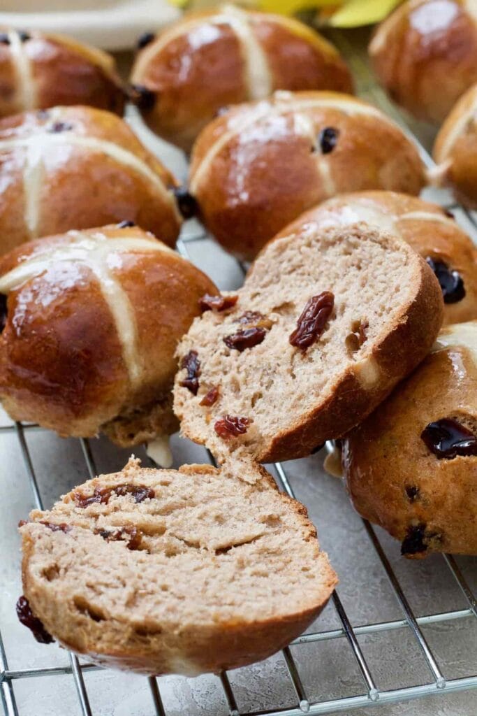 Vegan Hot Cross Buns - Jo's Kitchen Larder