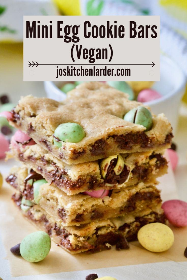 Mini Egg Cookie Bars (Vegan) - Jo's Kitchen Larder