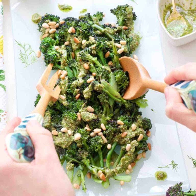 Salsa Verde Purple Sprouting Broccoli - Jo's Kitchen Larder