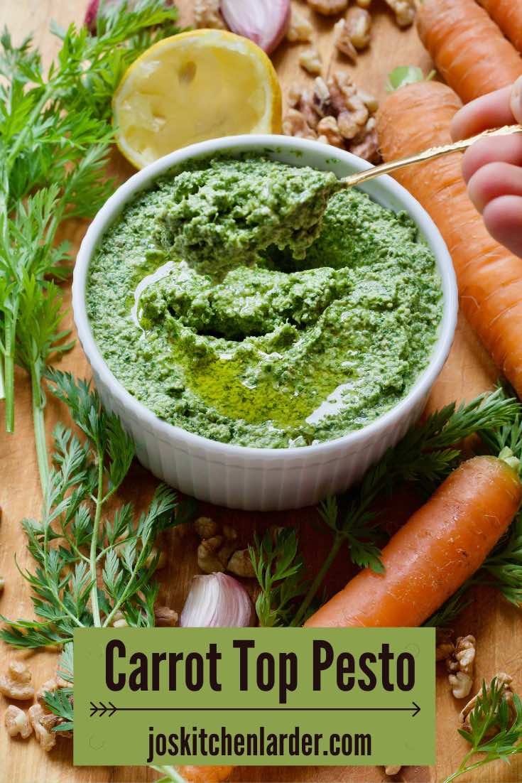 Carrot Top Pesto (Zero-Waste Recipe) - Jo's Kitchen Larder