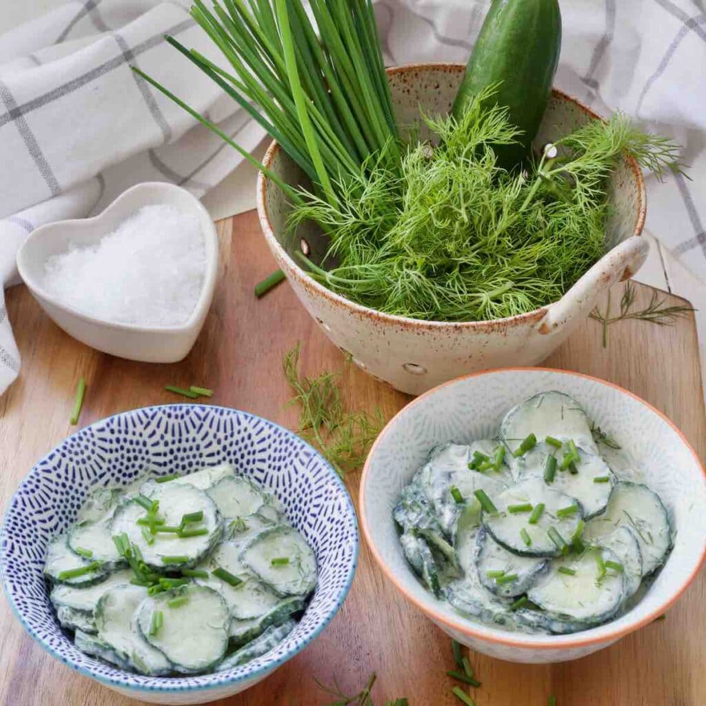 Mizeria (Polish Cucumber Salad) - Jo's Kitchen Larder