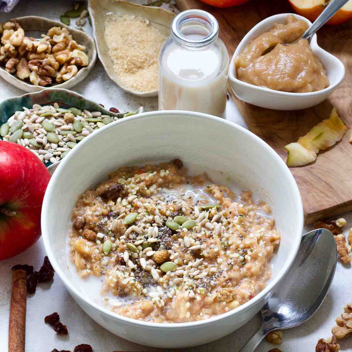 Creamy Apple and Cinnamon Porridge - Jo's Kitchen Larder