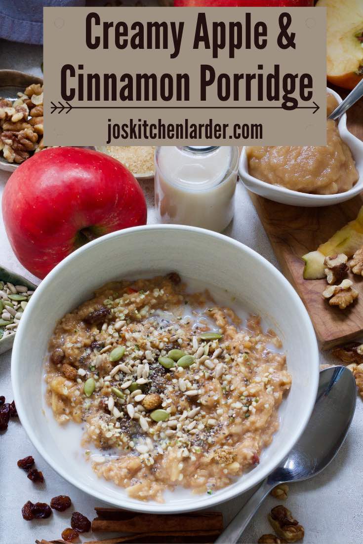Creamy Apple and Cinnamon Porridge - Jo's Kitchen Larder