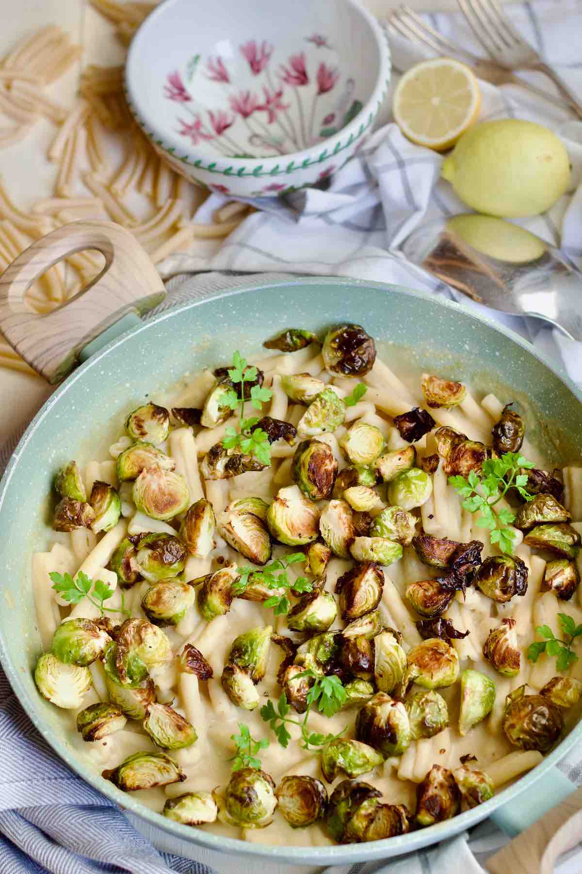 Roasted Brussels Sprouts Pasta - Jo's Kitchen Larder
